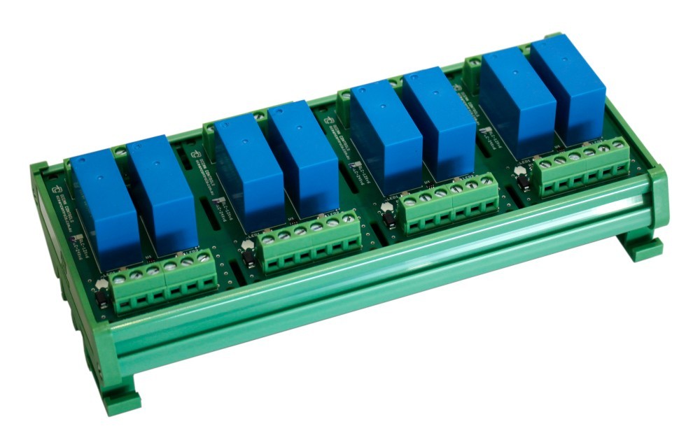 Ocean Controls > Relay Cards > Eight 24VDC Relay Card on DIN Rail